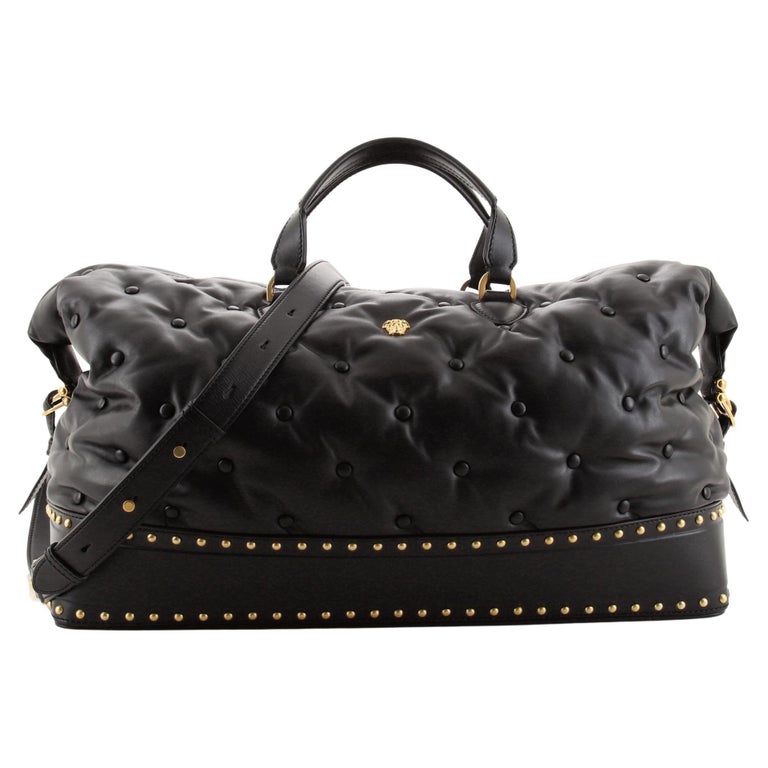 Versace Convertible Duffle Bag Studded Leather Large at 1stDibs