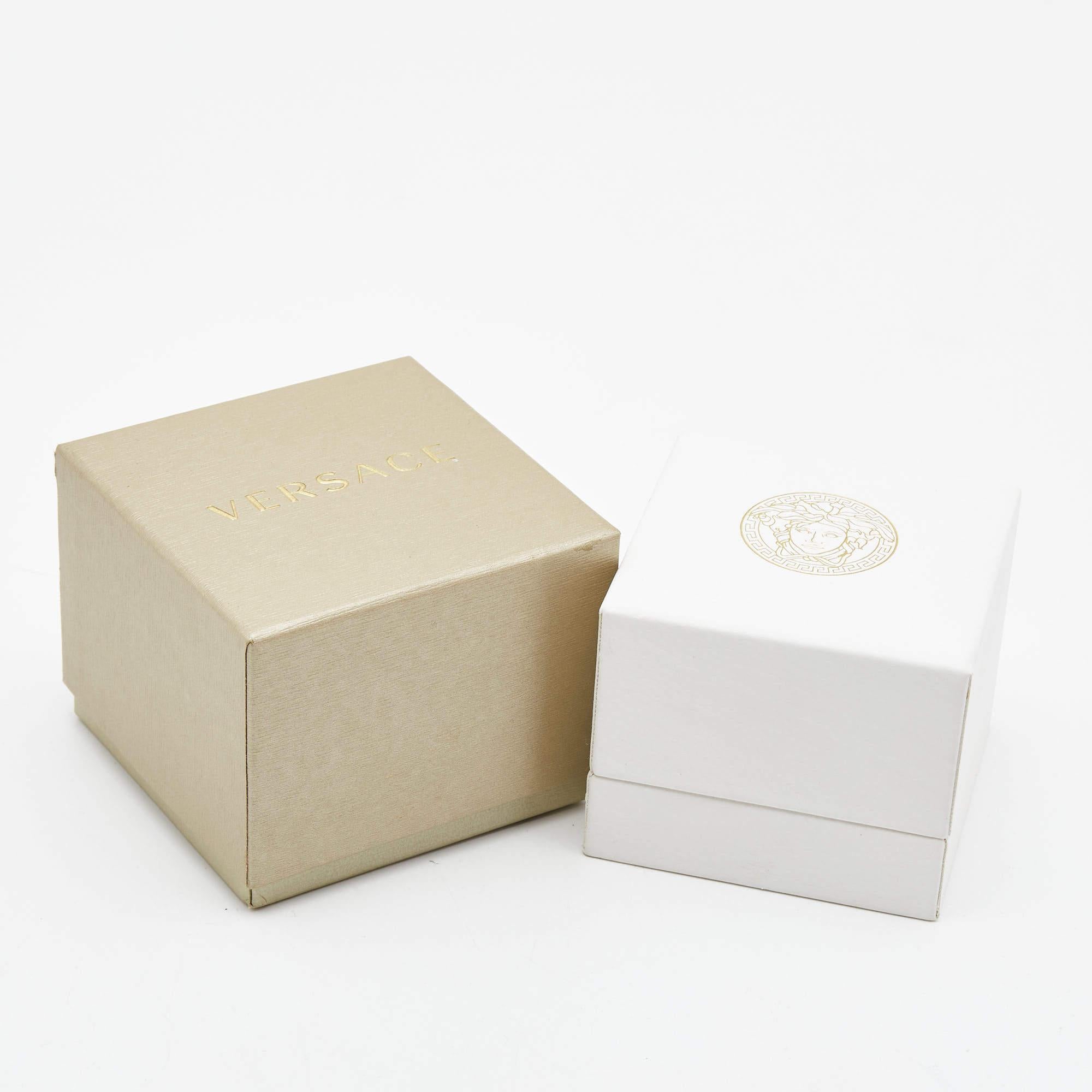 Versace Crown Medusa Gold Tone Ring Size 52 For Sale at 1stDibs