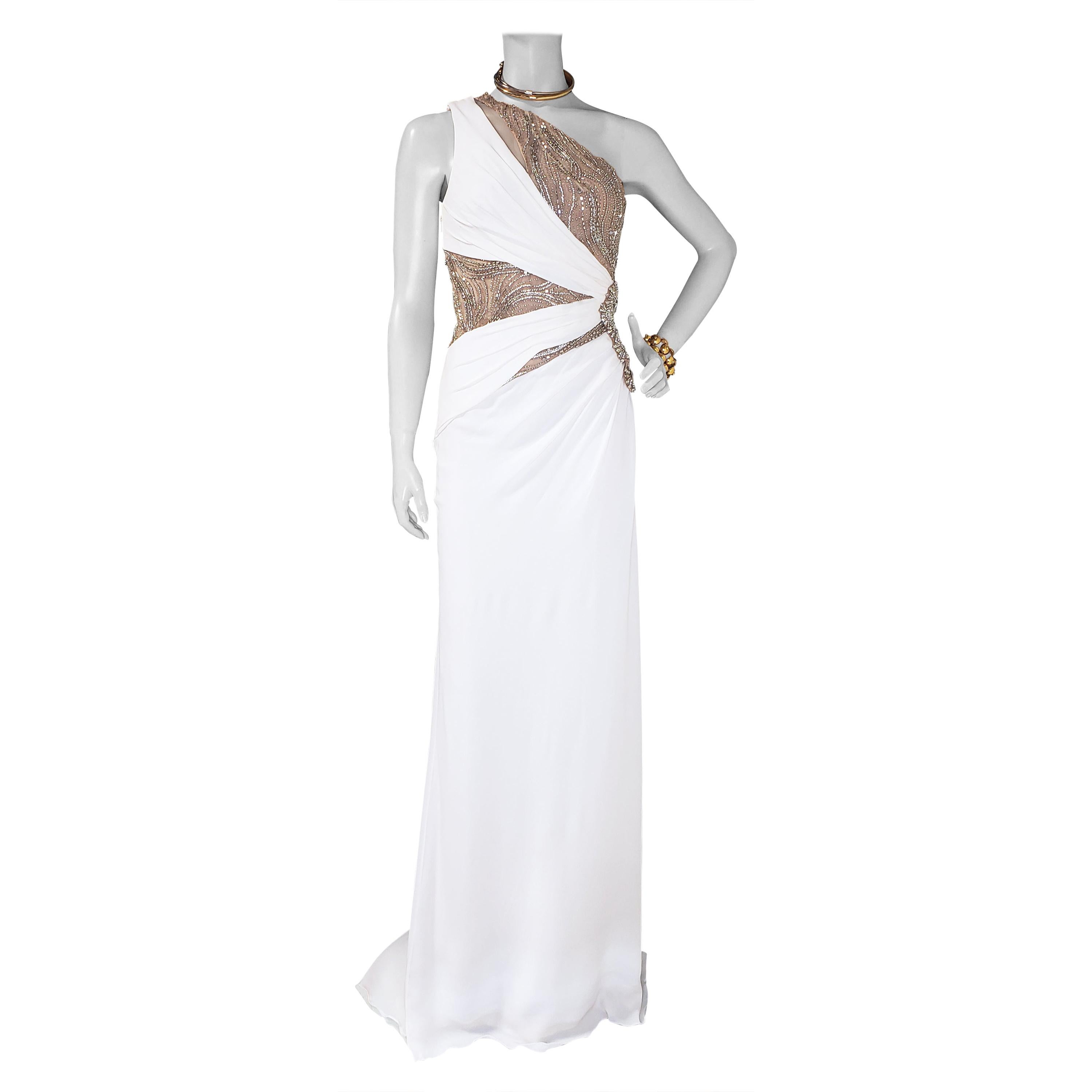 New Versace white gown For Sale at 1stDibs | versace white dress, white ...