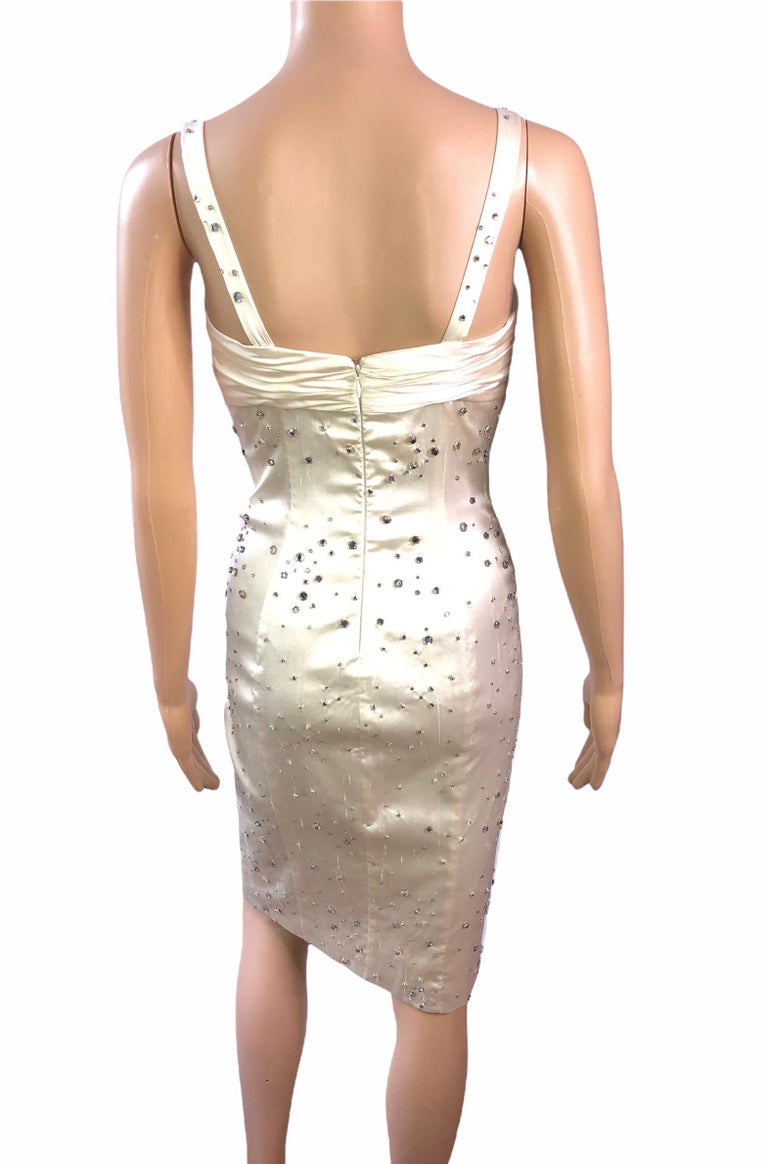 Versace Early 2000's Bustier Swarovski Embellished Medusa Logo Evening ...