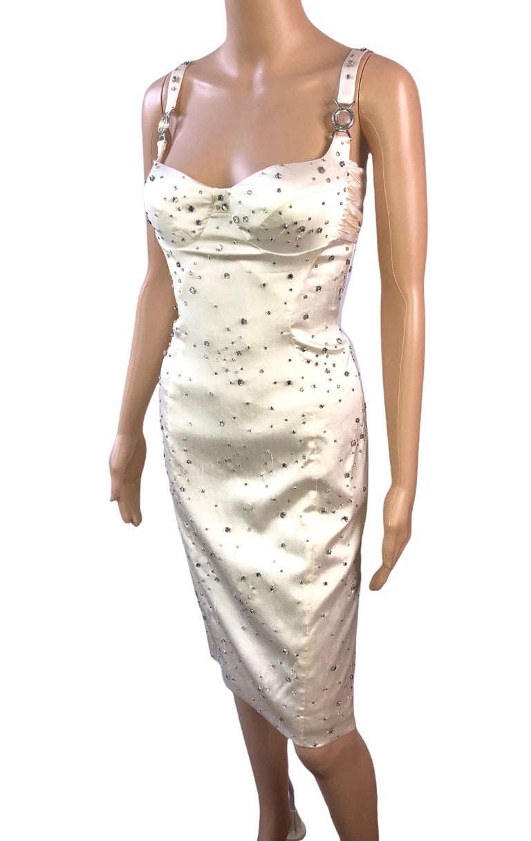 Versace Early 2000's Bustier Swarovski Embellished Medusa Logo Evening ...
