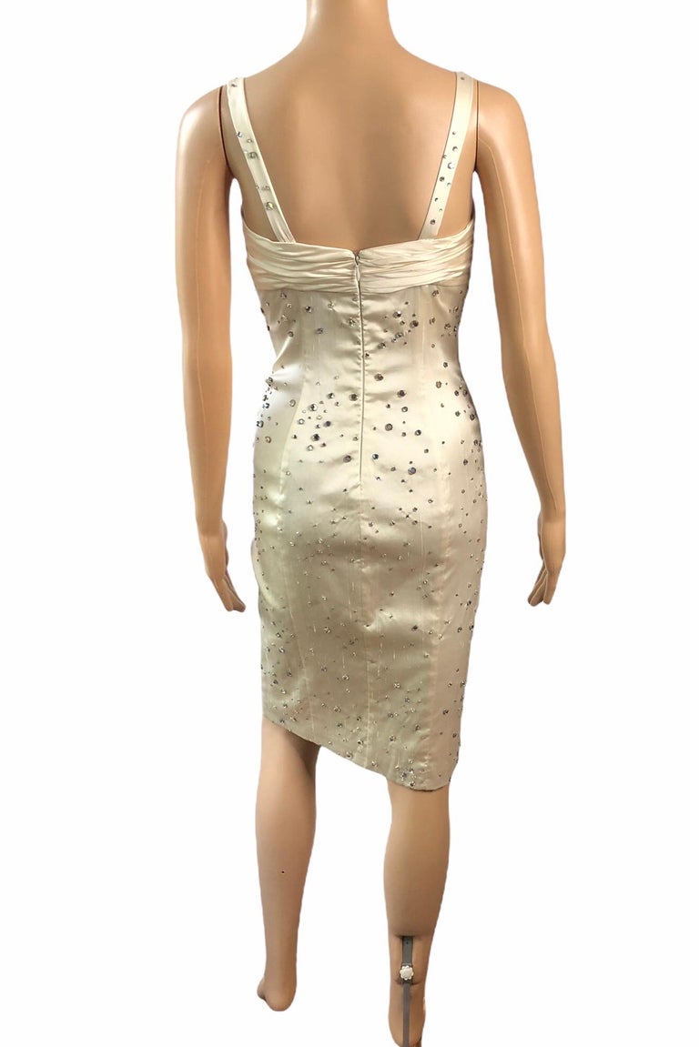Versace Early 2000's Bustier Swarovski Embellished Medusa Logo Evening ...