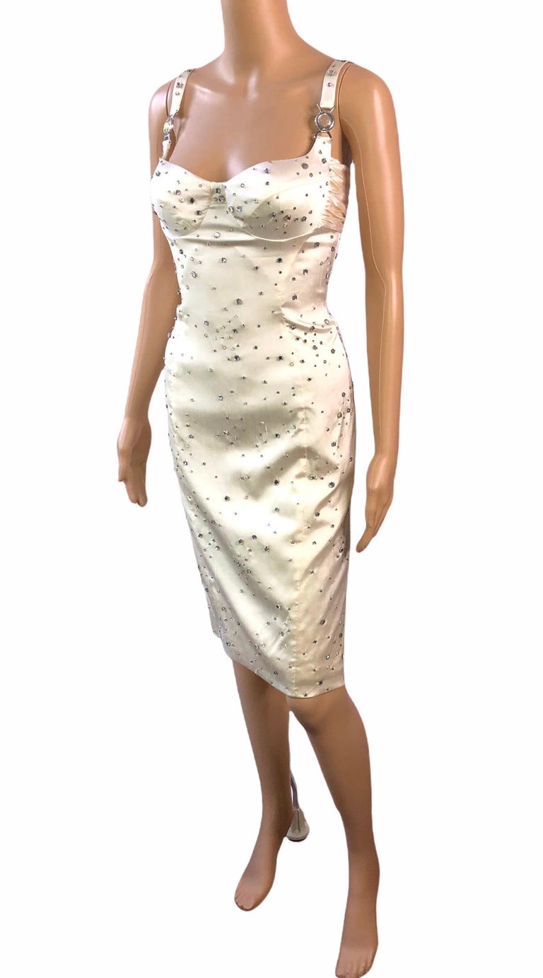 Versace Early 2000's Bustier Swarovski Embellished Medusa Logo Evening ...