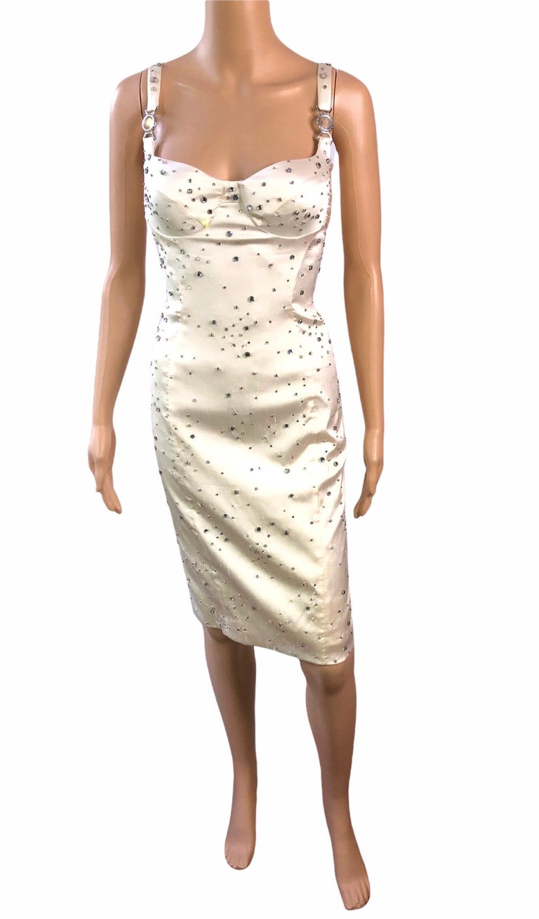 Versace Early 2000's Bustier Swarovski Embellished Medusa Logo Evening ...