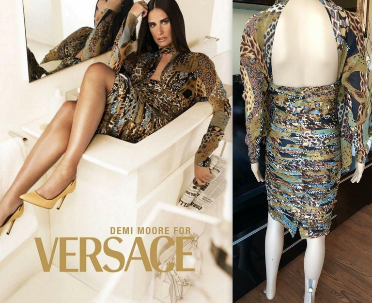 Versace F/W 2005 Runway Campaign Ruched Cutout Back Dress For Sale at ...
