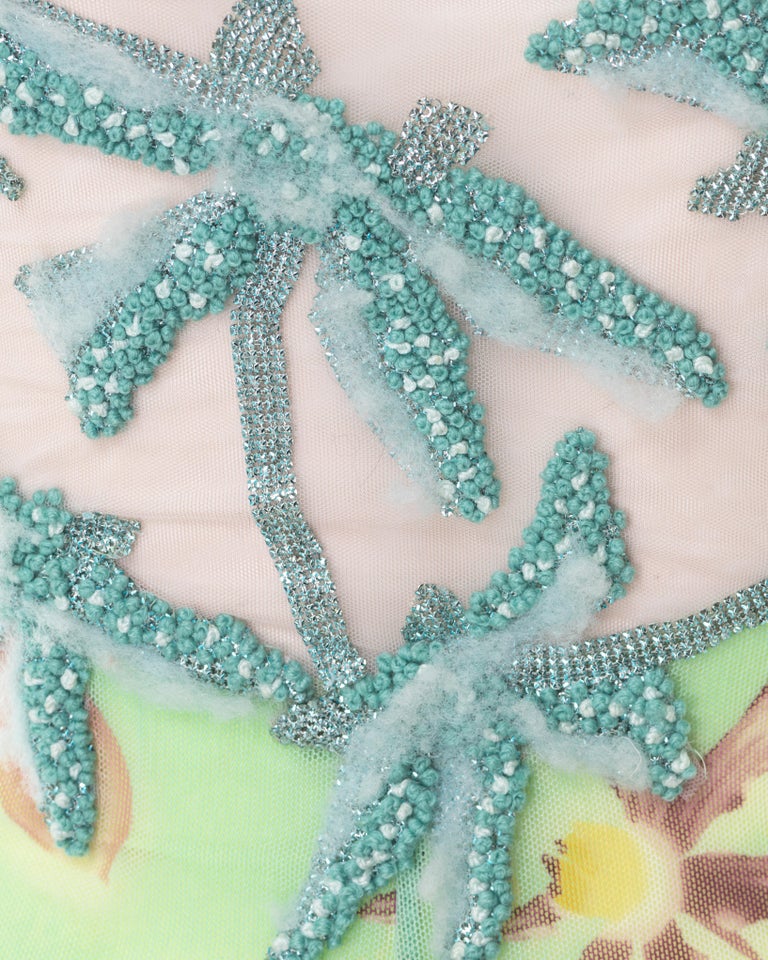 Versace floral printed tulle and metal mesh evening dress, ss 1999 For ...