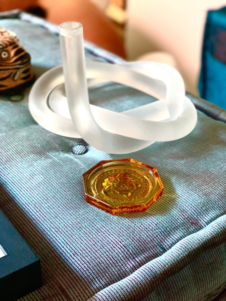 Versace for Rosenthal Medusa Lumiere Amber Crystal Coaster Limited ...