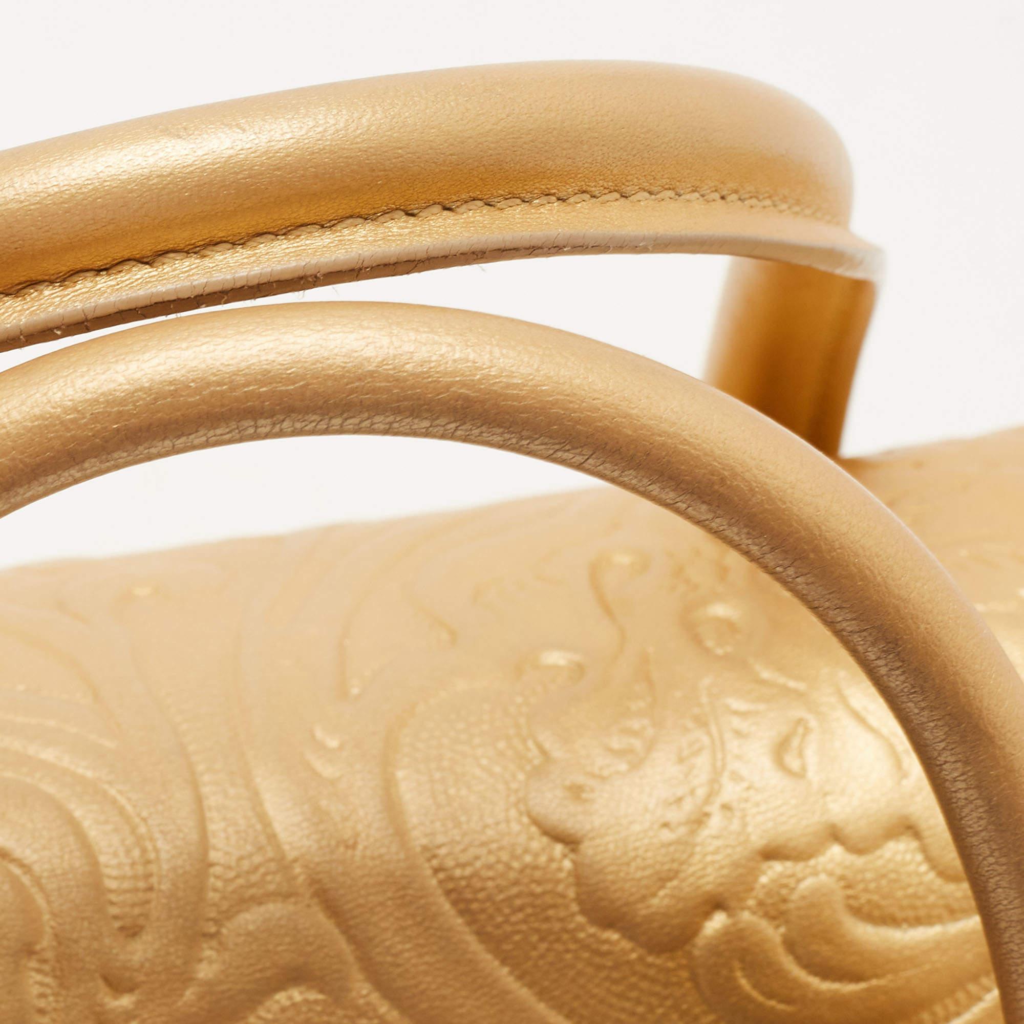 Versace Gold Leather Medium Medusa Medallion Tote For Sale at 1stDibs