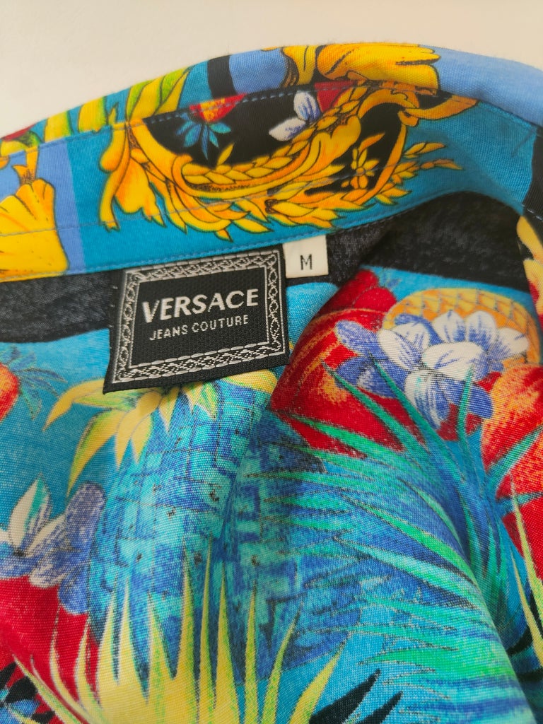 Versace iconic multicoloured cotton shirt For Sale at 1stDibs
