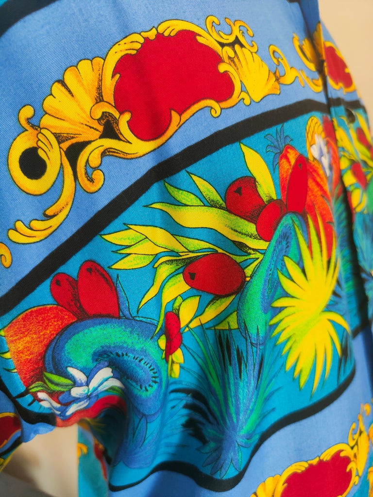 Versace iconic multicoloured cotton shirt For Sale at 1stDibs