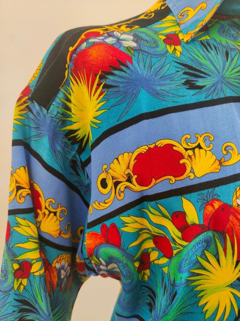 Versace iconic multicoloured cotton shirt For Sale at 1stDibs