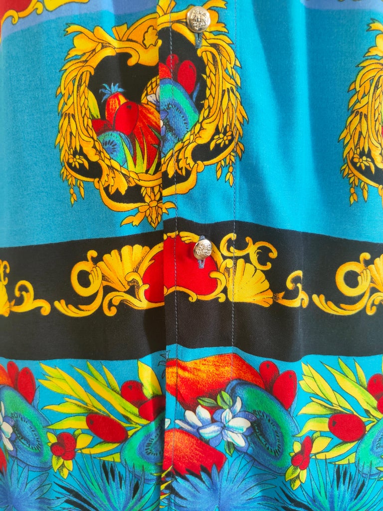 Versace iconic multicoloured cotton shirt For Sale at 1stDibs