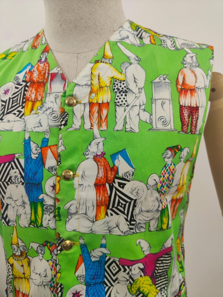 Versace iconic multicoloured cotton vest For Sale at 1stDibs