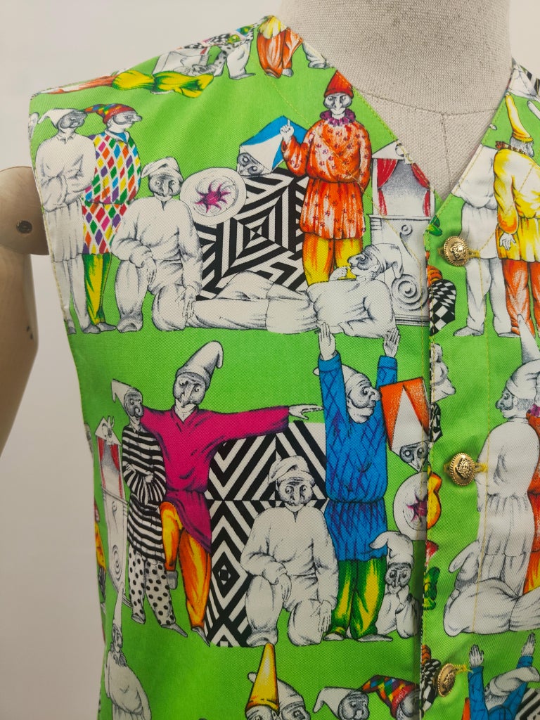Versace iconic multicoloured cotton vest For Sale at 1stDibs