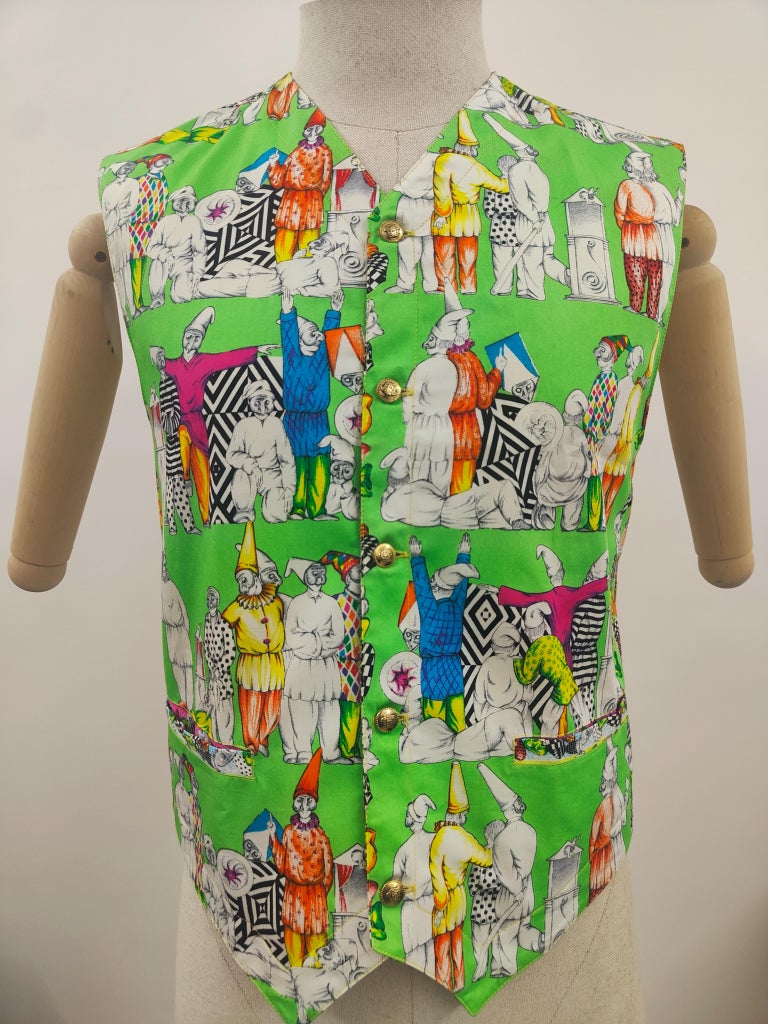 Versace iconic multicoloured cotton vest For Sale at 1stDibs