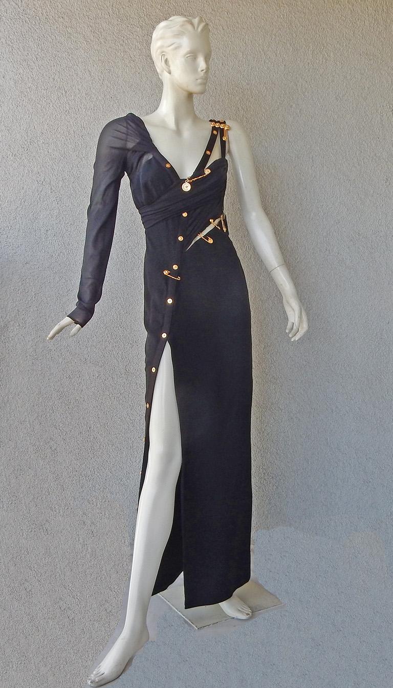 Versace Iconic New Version of the Safety Pin Evening Dress New at 1stDibs