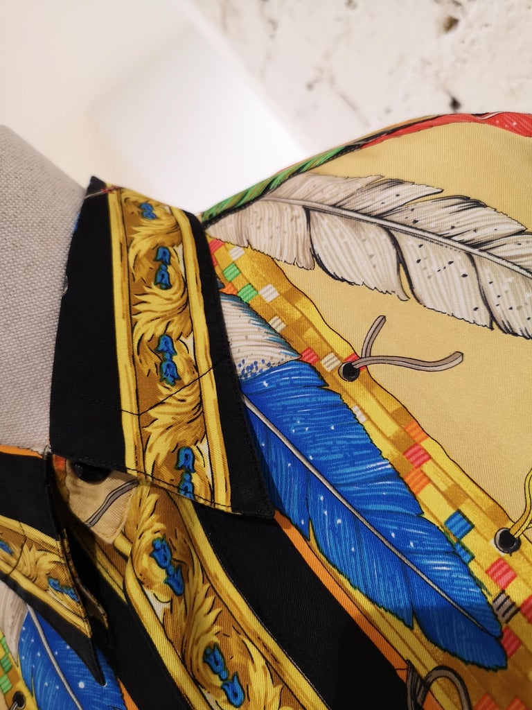 Versace Indian Silk Shirt at 1stDibs | versace native american shirt ...