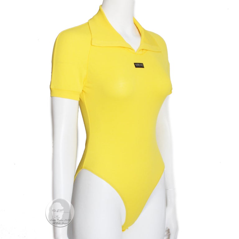 Versace Intensive Body Suit Bright Yellow Short Sleeve Sportswear ...