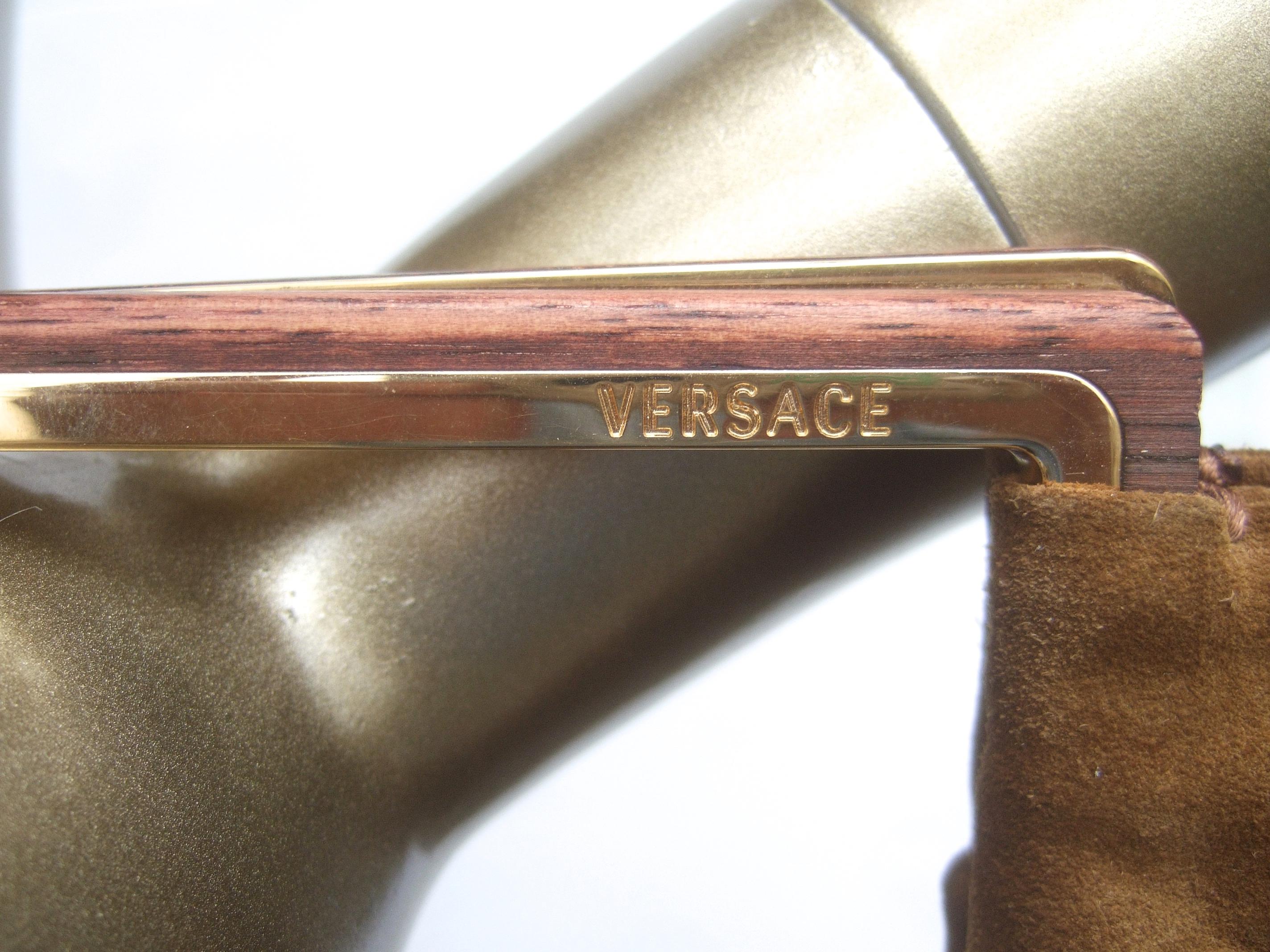 Versace Italian Brown Suede Large Scale Handbag circa 1990s For Sale at ...