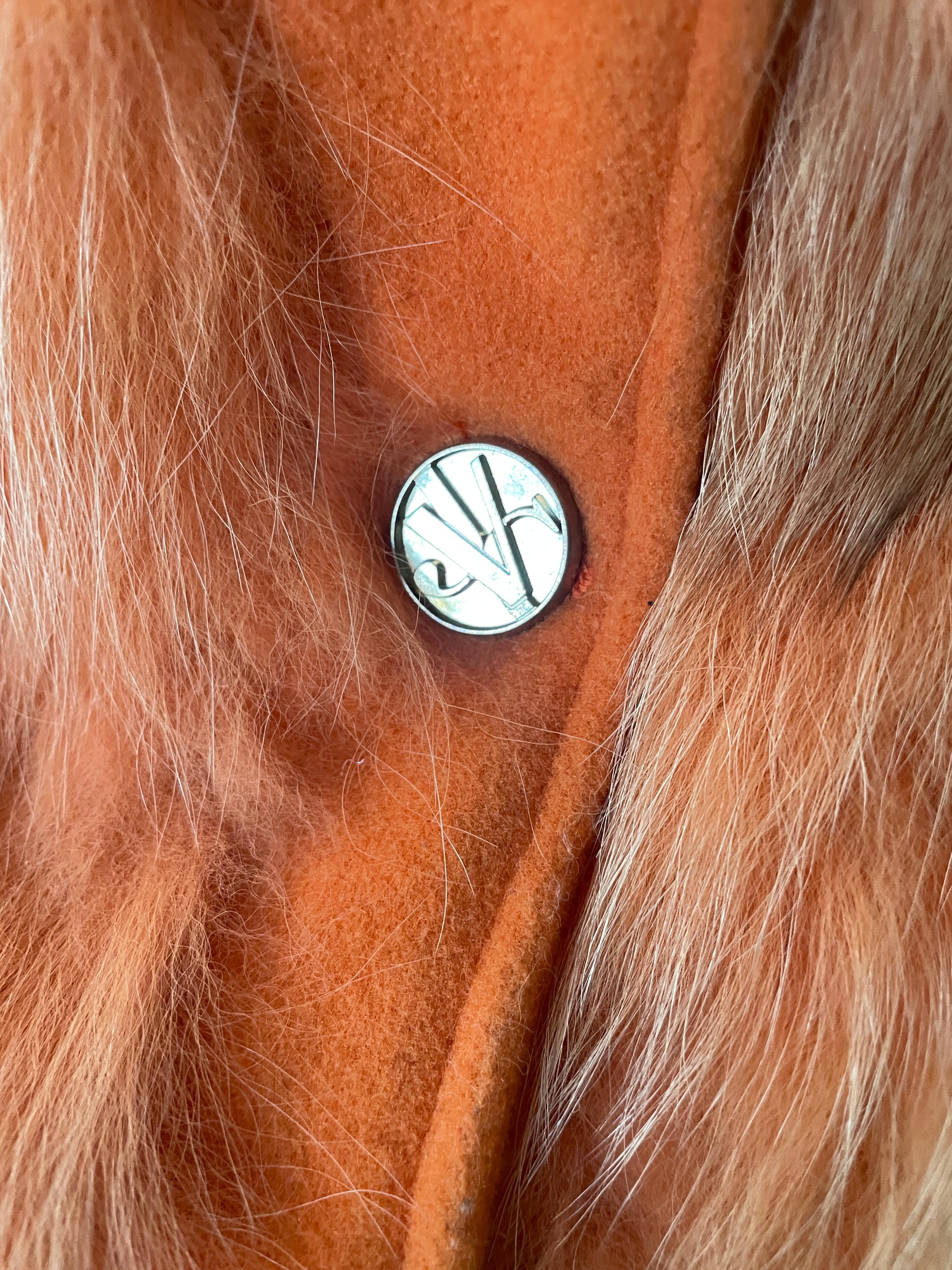 Versace Jeans Couture Vintage Orange Fox Fur Jacket For Sale at 1stDibs ...
