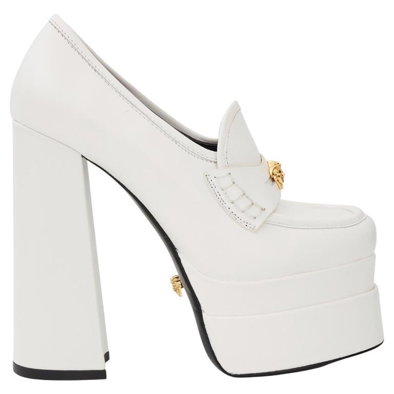 Versace Juno White Platform Pumps (38 Eu) For Sale at 1stDibs