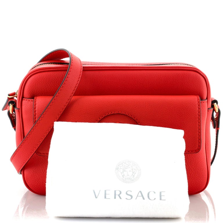 Versace La Medusa Flap Pocket Camera Bag Leather Small For Sale at 1stDibs