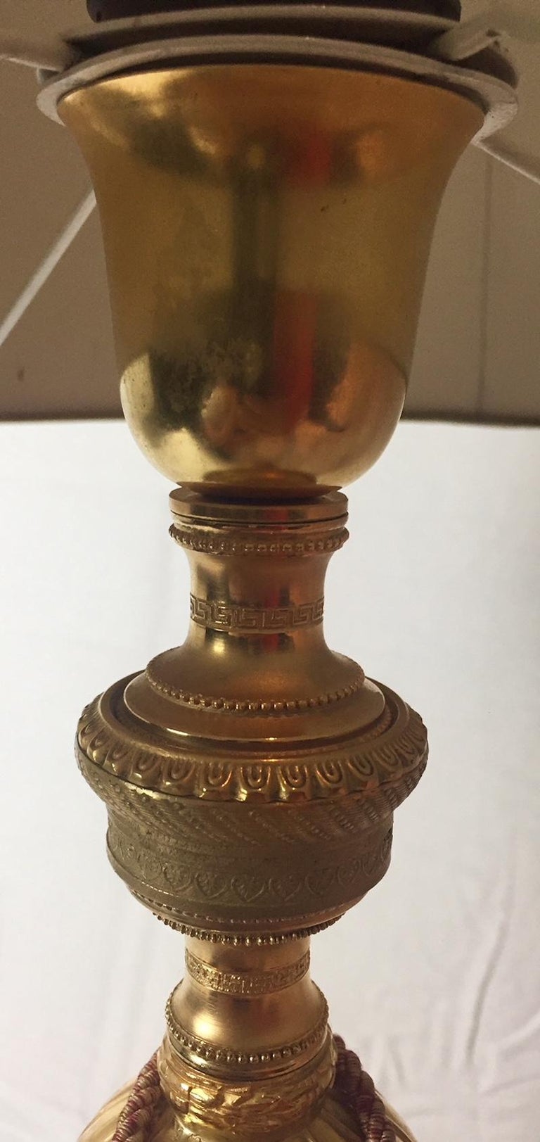 Versace Lamp, Neoclassical Bronze and Red Marble Base at 1stDibs