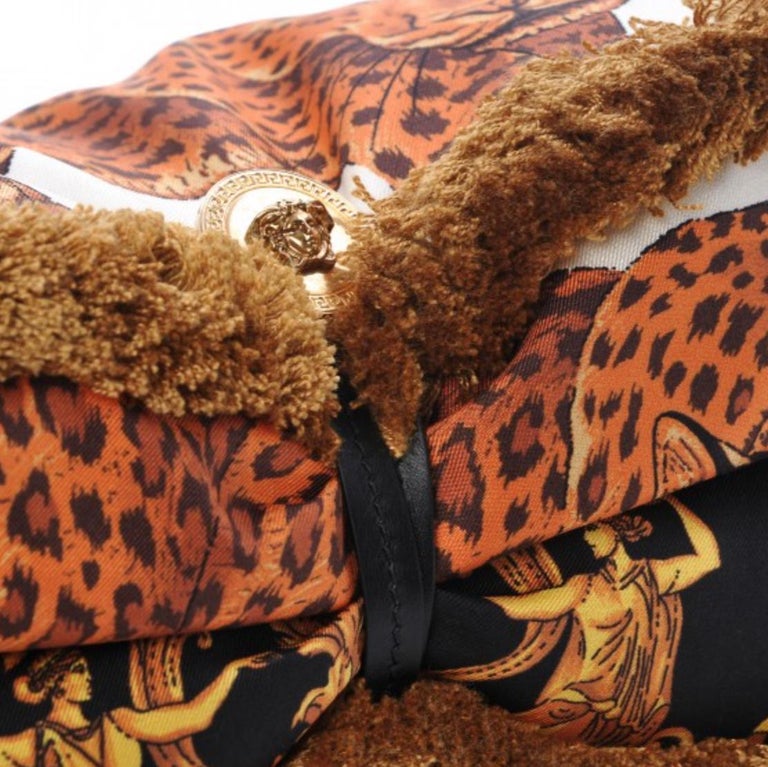 Versace Leopard Print Pillow Talk Shoulder Bag with Detachable Gold ...