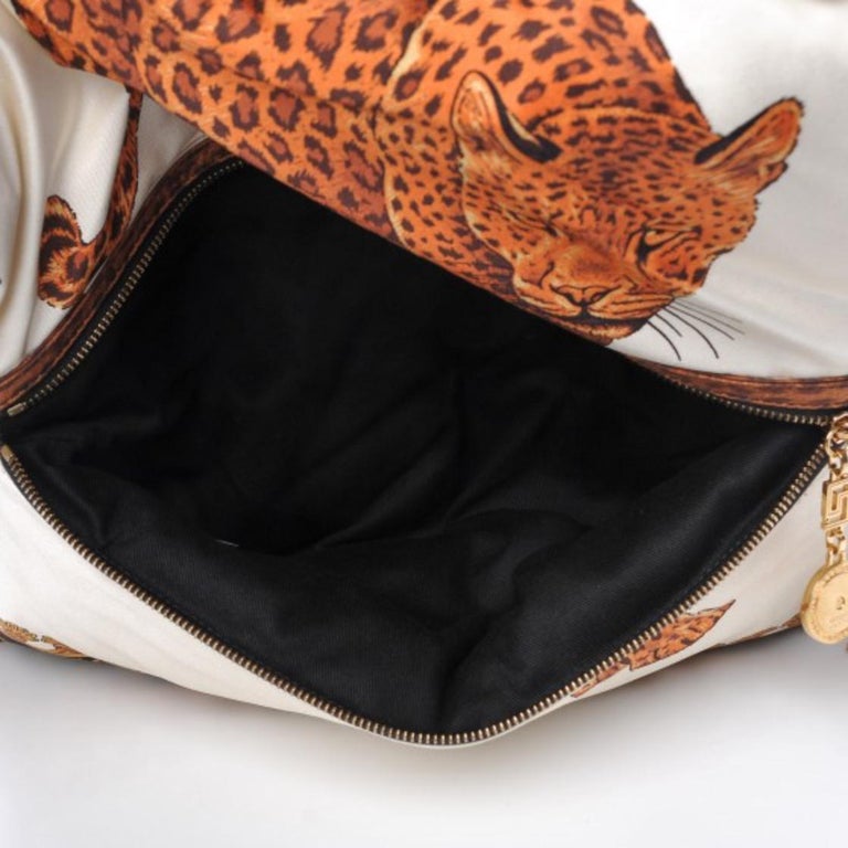 Versace Leopard Print Pillow Talk Shoulder Bag with Detachable Gold ...