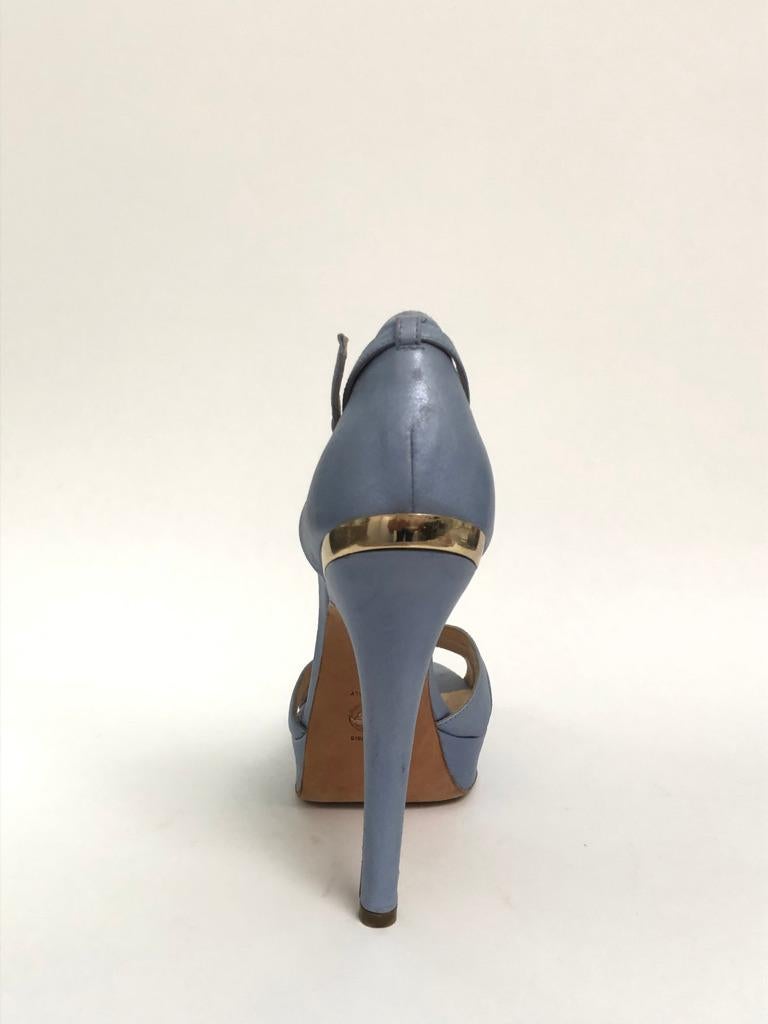 VERSACE light blue strappy heels For Sale at 1stDibs