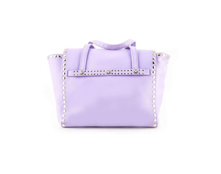 VERSACE LILAC NAPPA LEATHER BAG with STUDS For Sale at 1stDibs