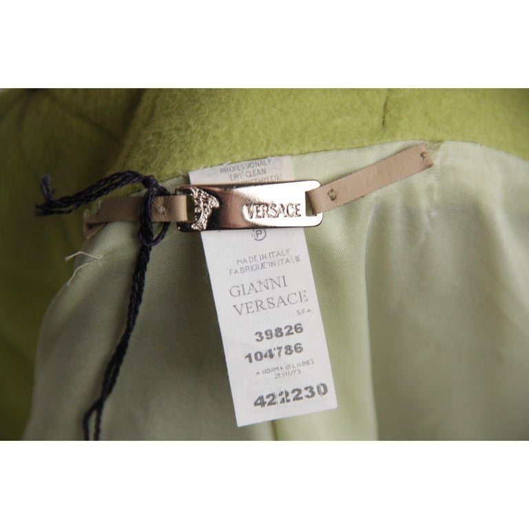 VERSACE Lime Green Wool Blend Coat Wide Lapels 2005 Fall Collection ...