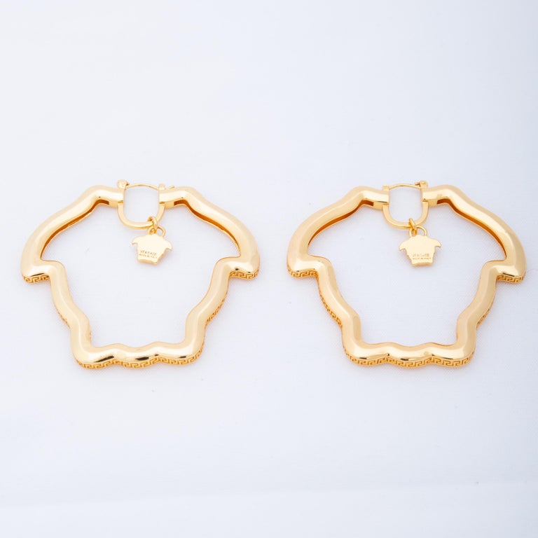 Versace Medusa Curve Hoop Earrings For Sale at 1stDibs