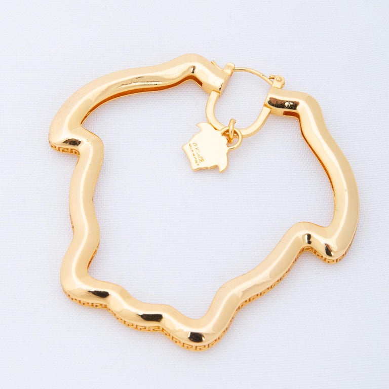 Versace Medusa Curve Hoop Earrings For Sale at 1stDibs