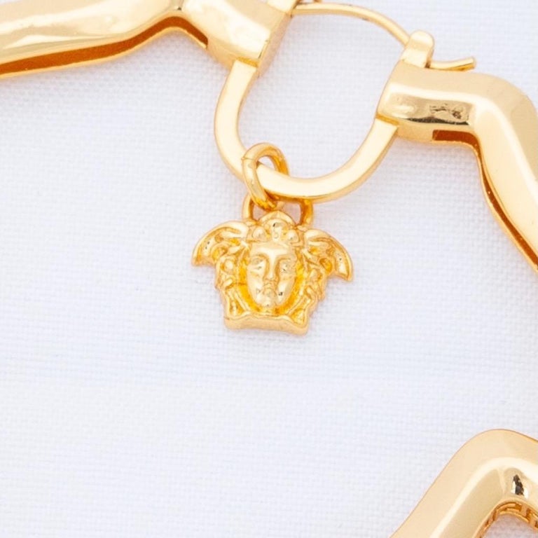 Versace Medusa Curve Hoop Earrings For Sale at 1stDibs