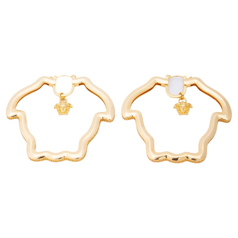 Versace Medusa Curve Hoop Earrings For Sale at 1stDibs
