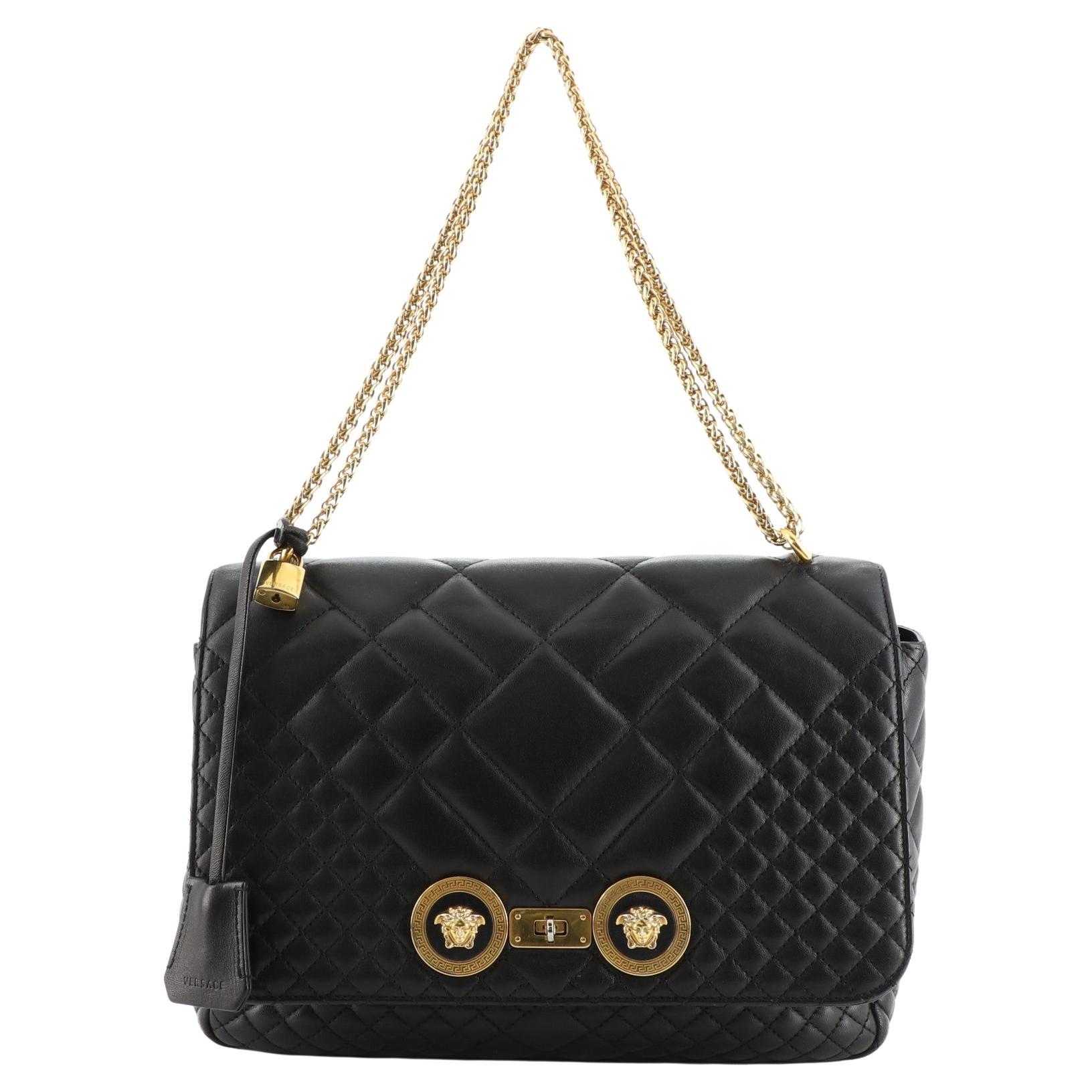 Versace Blue Python Gold Chain Bag With Ornaments at 1stDibs