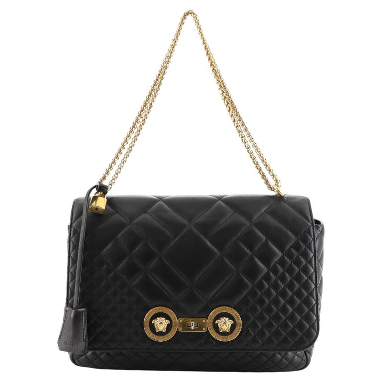 Versace Medusa Padlock Icon Flap Bag Quilted Leather Large at 1stDibs