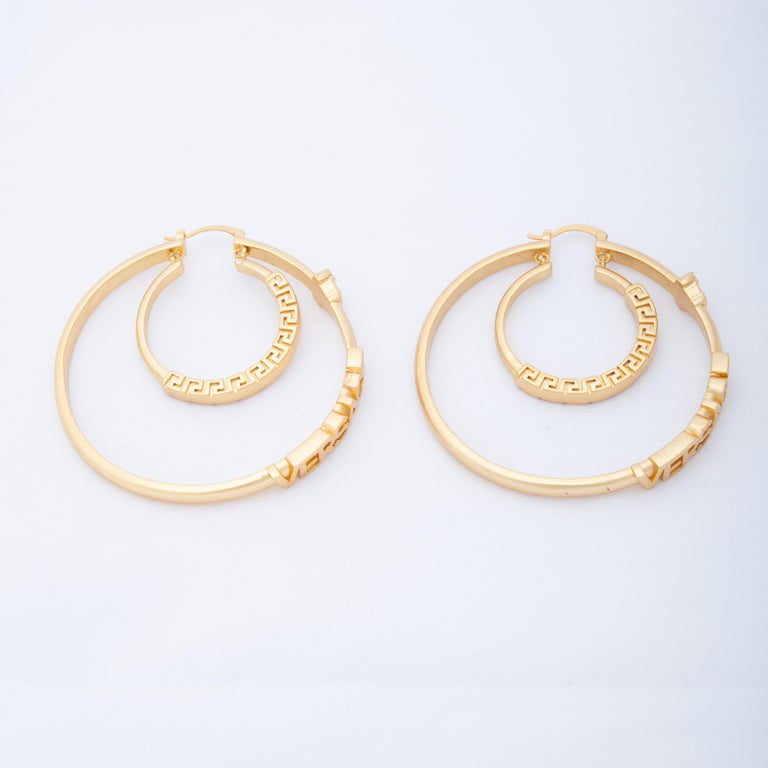 Versace Medusa Plaque Hoop Earrings For Sale at 1stDibs