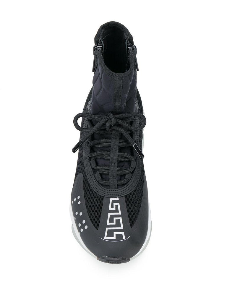 Versace Mens Black High Top "Cross Chainer" Lace-Up Sneakers Size 43 at ...