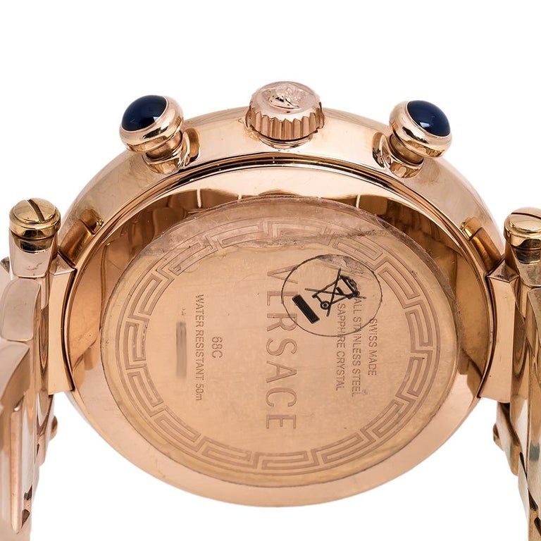 Versace Mother of Pearl Rose Gold Plated Steel Reve 68C Women's Wristwatch 40 mm at 1stDibs ...