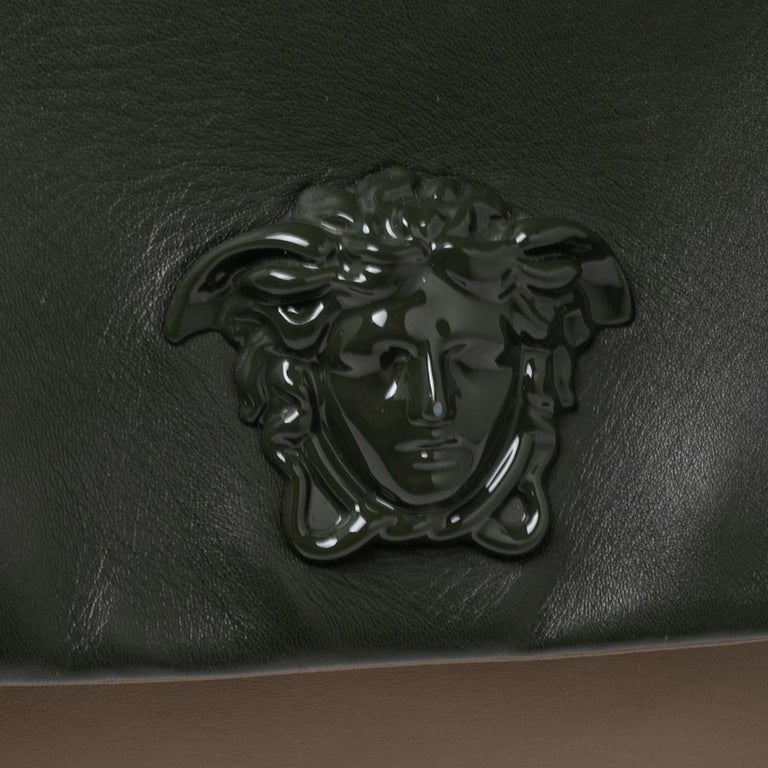 Versace Multicolor Leather Medusa Flap Top Handle Bag For Sale at 1stDibs