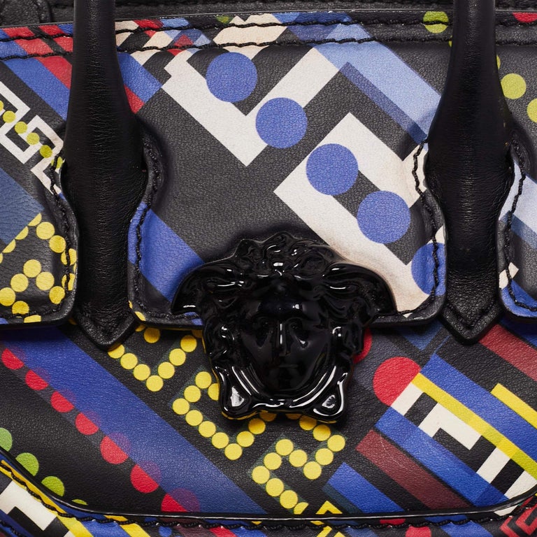 Versace Multicolor Leather Mini Medusa Empire Tote For Sale at 1stDibs