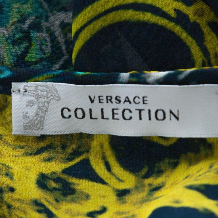 Versace Multicolor Printed Layered Handkerchief Hem Dress S For Sale at ...