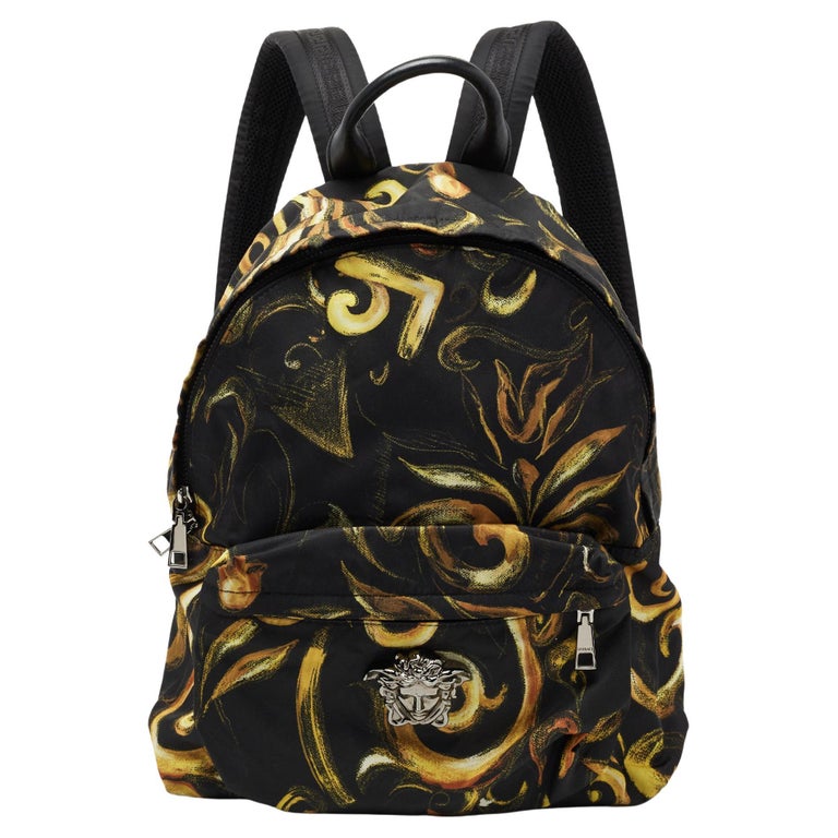 Versace Multicolor Printed Nylon and Leather Medusa Pallazo Backpack ...
