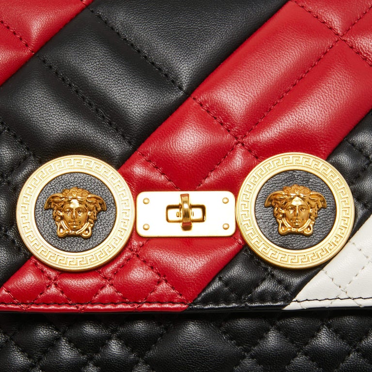 Versace Multicolor Quilted Leather Patchwork Icon Shoulder Bag For Sale ...