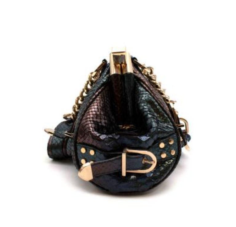 Versace Multicoloured Python Vintage Tote For Sale at 1stDibs