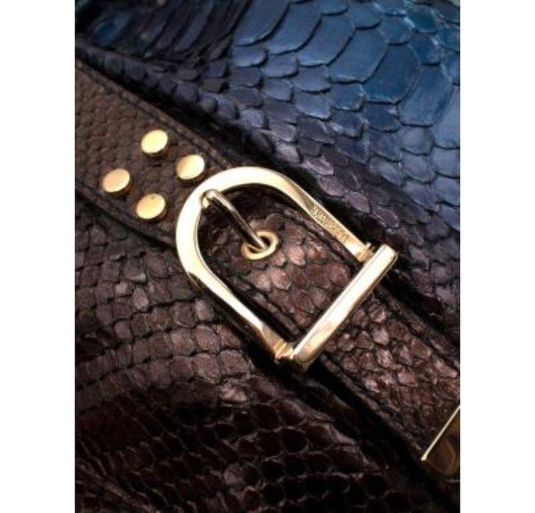 Versace Multicoloured Python Vintage Tote For Sale at 1stDibs