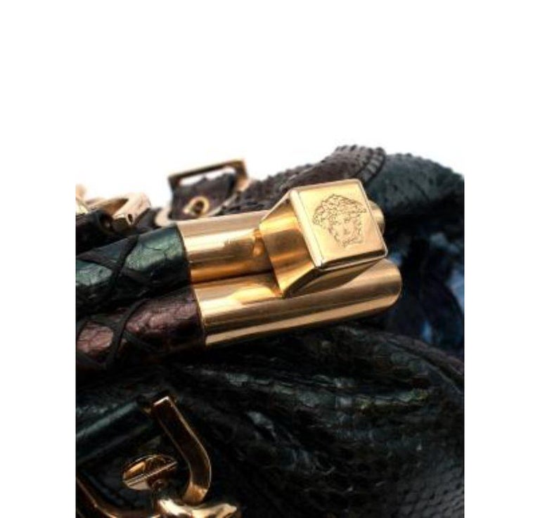 Versace Multicoloured Python Vintage Tote For Sale at 1stDibs