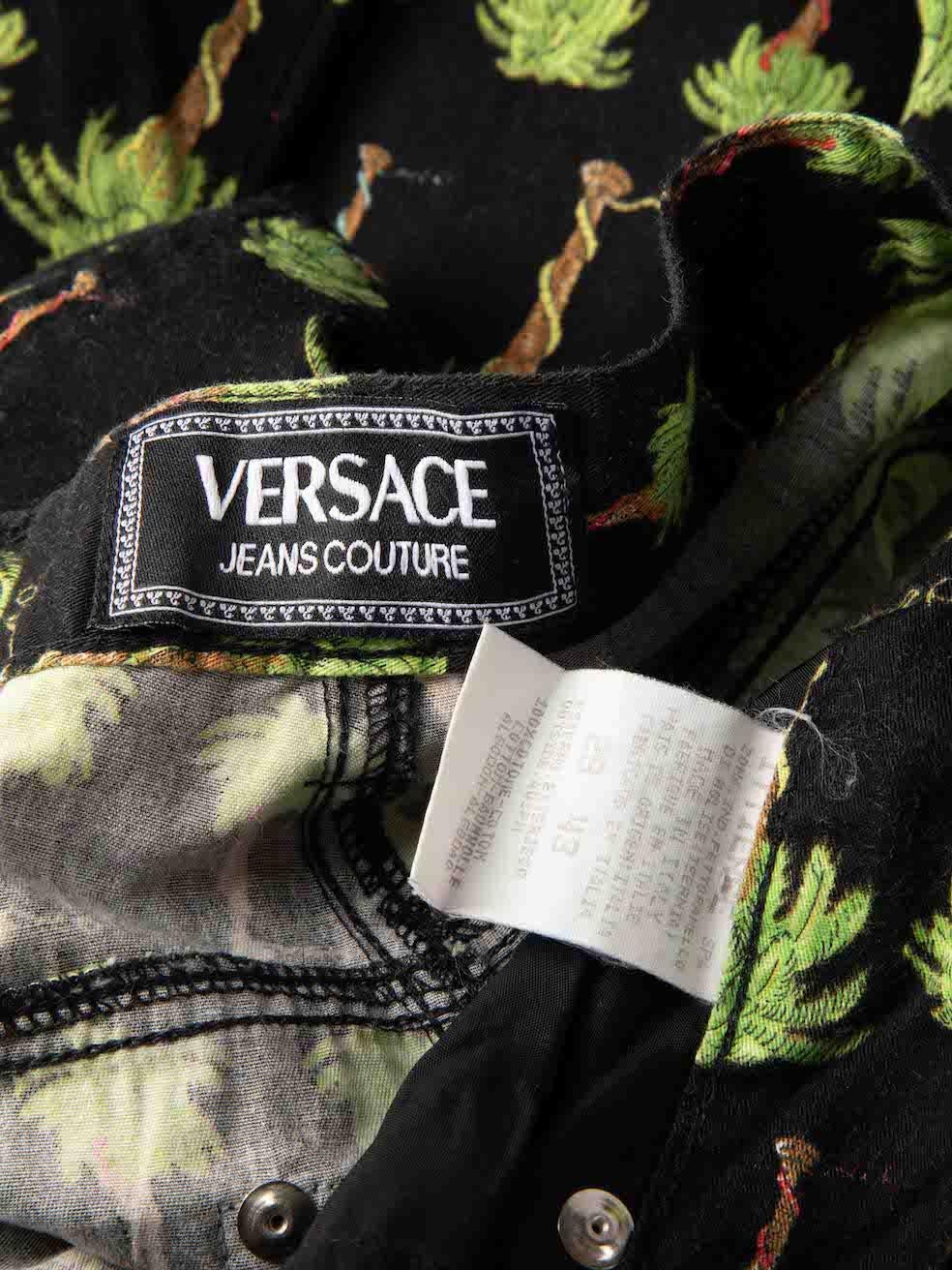 Versace Palm Tree Lightweight Denim Jeans Size L For Sale at 1stDibs
